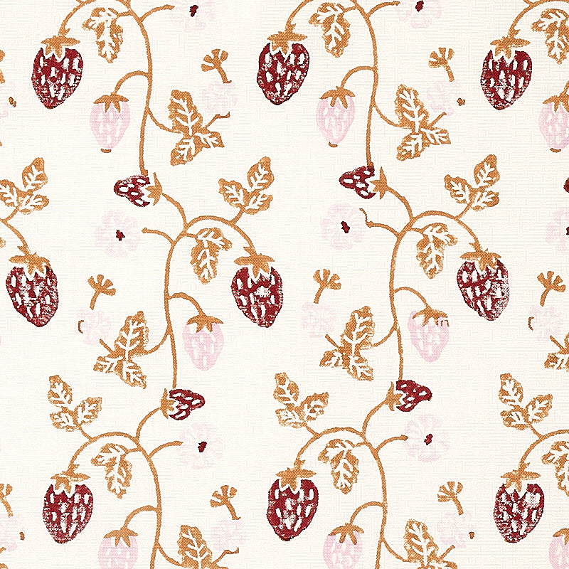 SCHUMACHER MOLLY MAHON STRAWBERRY HAND BLOCK PRINT PRINTS PRINTS COPPE ...