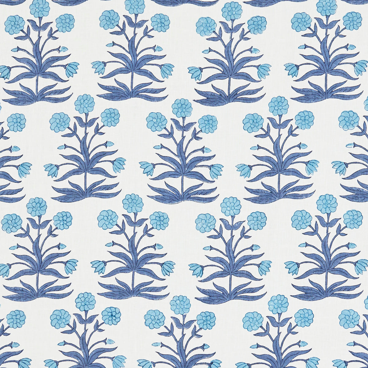SCHUMACHER MOLLY MAHON MUGHAL HAND BLOCK PRINT PRINTS PRINTS SKY INDIG ...