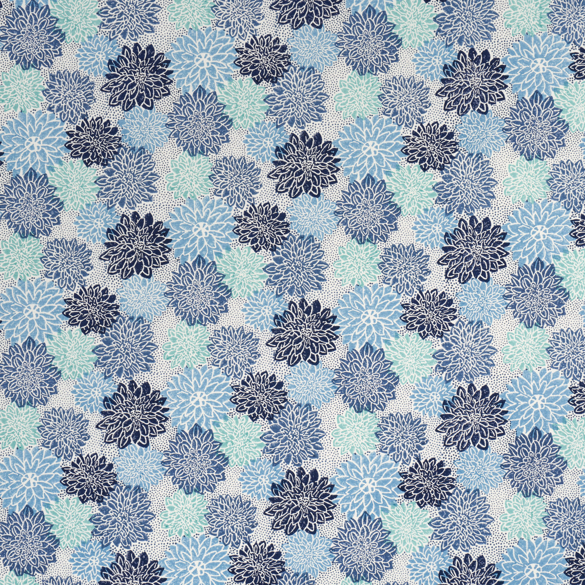 SCHUMACHER MOLLY MAHON DAHLIA HAND BLOCK PRINT PRINTS PRINTS BLUES - 1 ...
