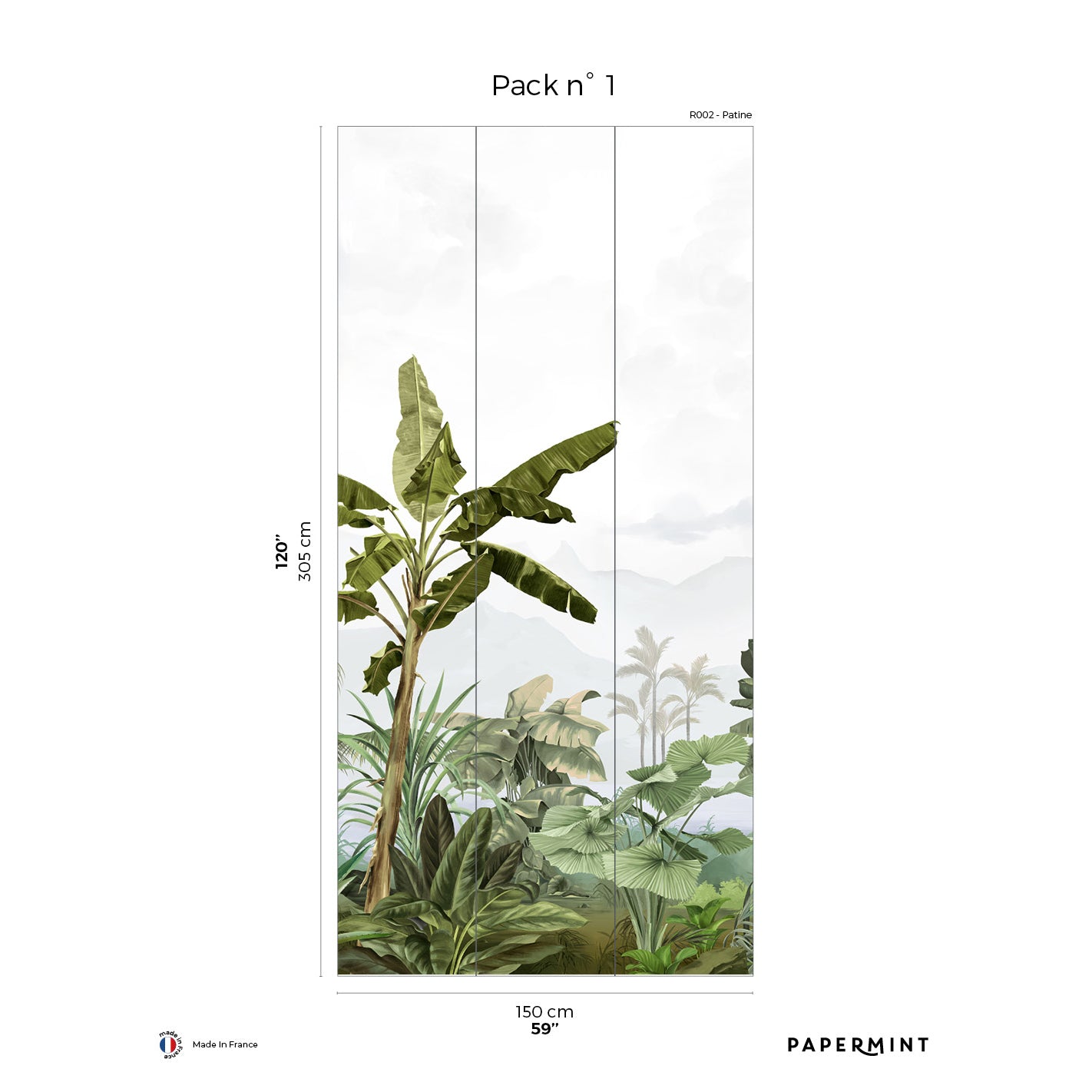 Veer Decor Amazonia Pack 1 in Green Wall Mural Tropical Mural Green Mu ...