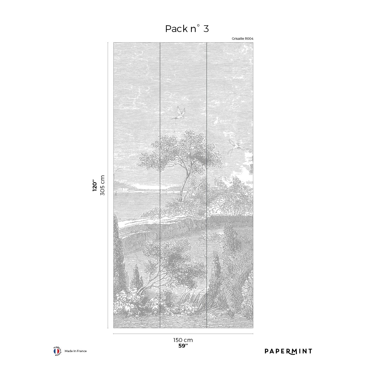 Veer Decor By the Sea Pack 3 in Gray Wall Mural Coastal Mural Gray Mur ...
