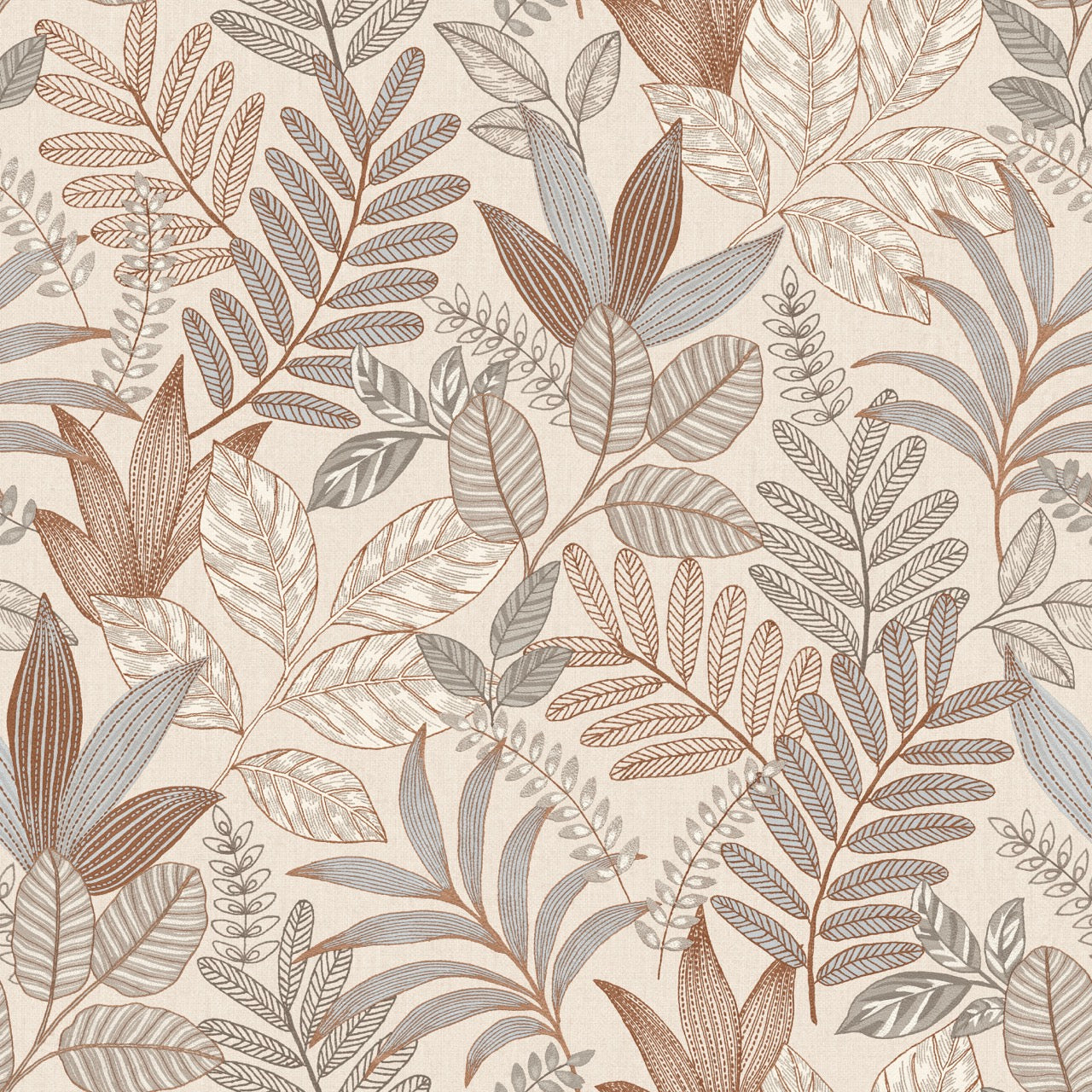 Veer Decor Allure Foliage Taupe Wallpaper Nature Contemporary/Modern T ...