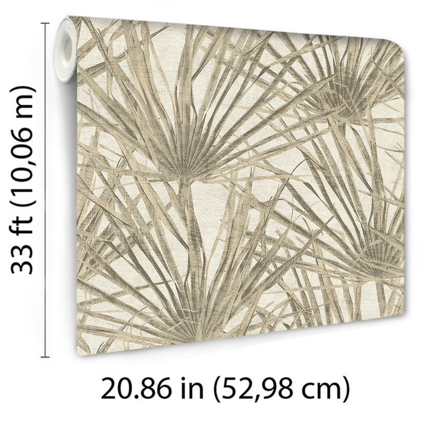Veer Decor Palm Cream Wallpaper Tropical Transitional, Traditional Cre ...