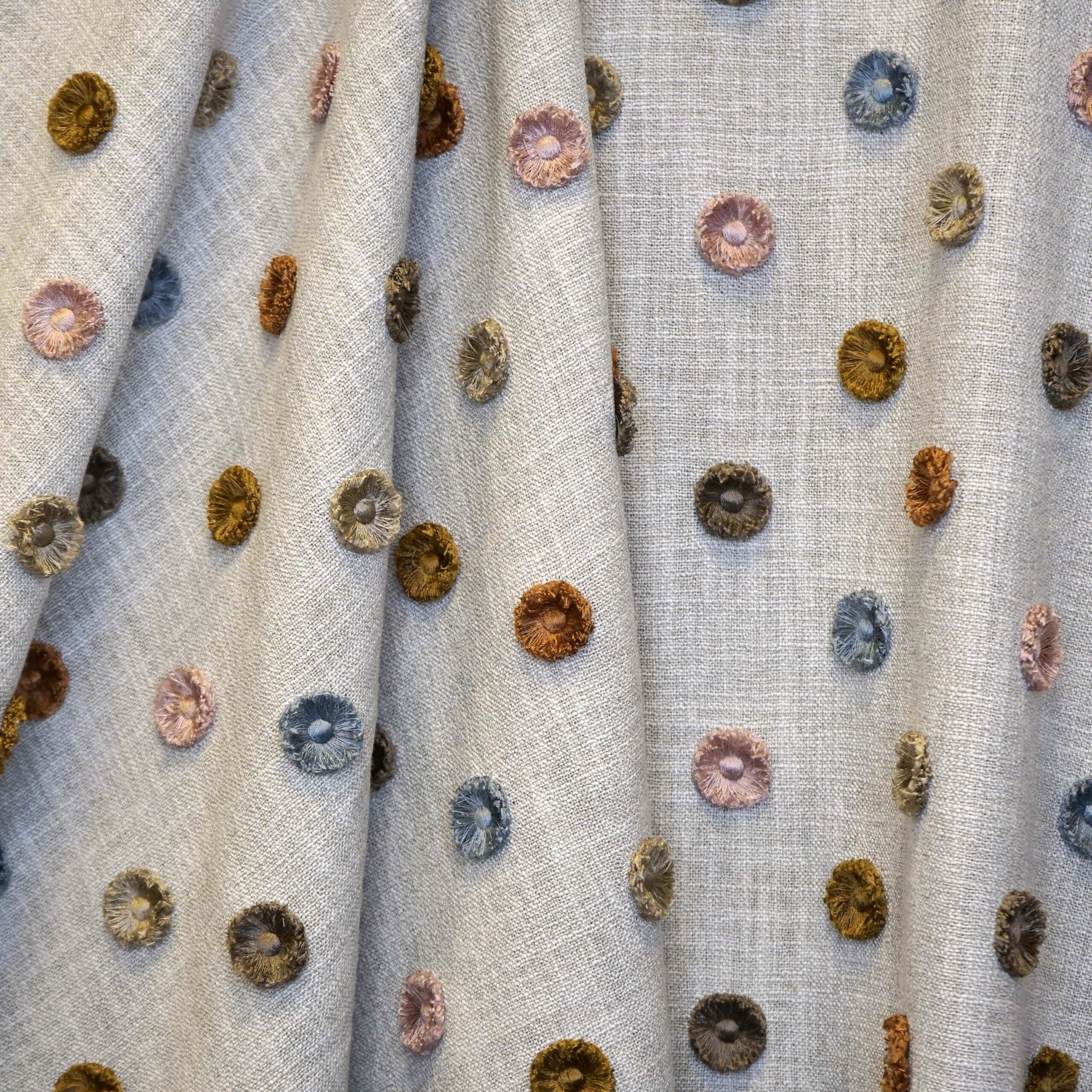 JF Fabrics BUTTONS 19 Fabric Dot, Traditional, Transitional Pink, Taup ...
