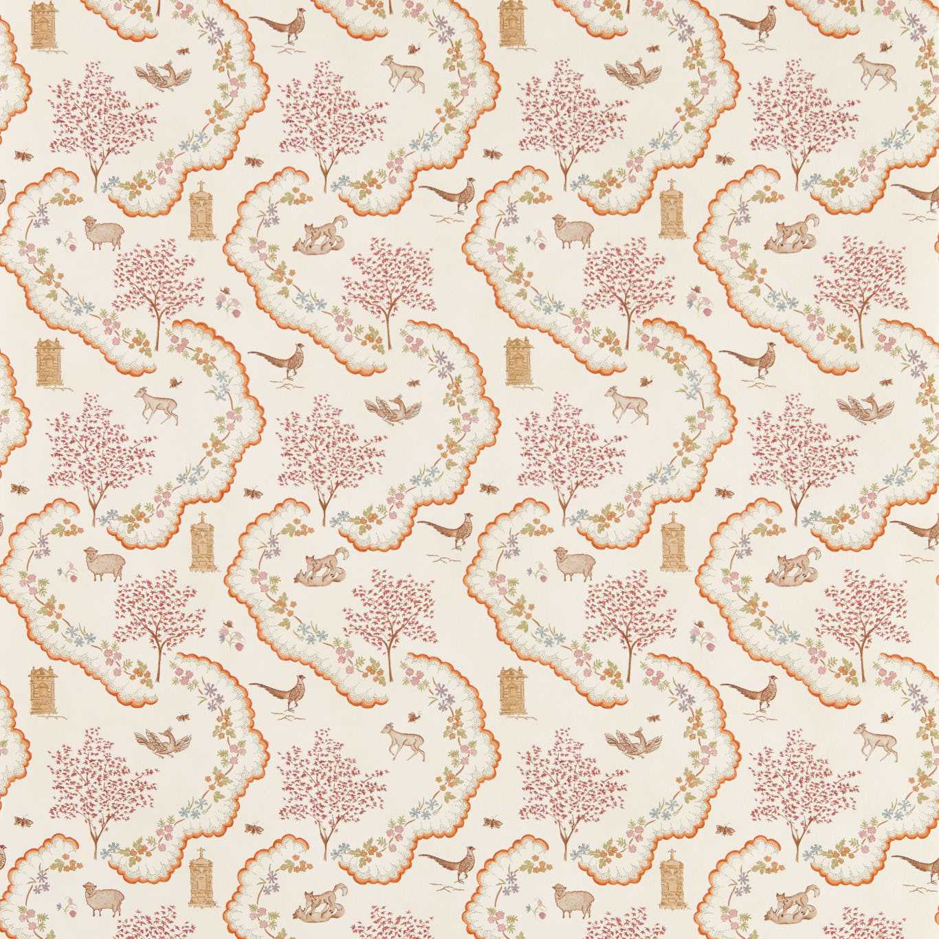 SANDERSON Wildflower Meadow Wallpaper Animals Maple Digital Printed Wa ...