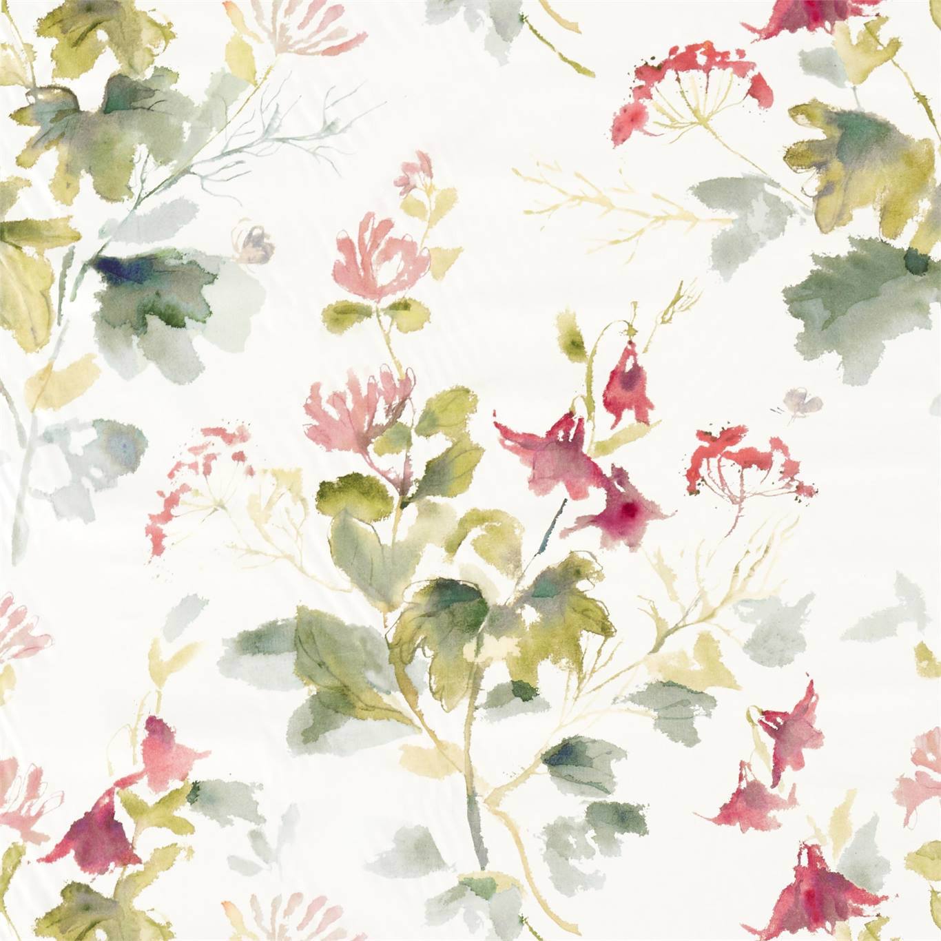 SANDERSON Honey Flowers Fabric Contemporary, Floral Fuchsia,Rose - DNT ...