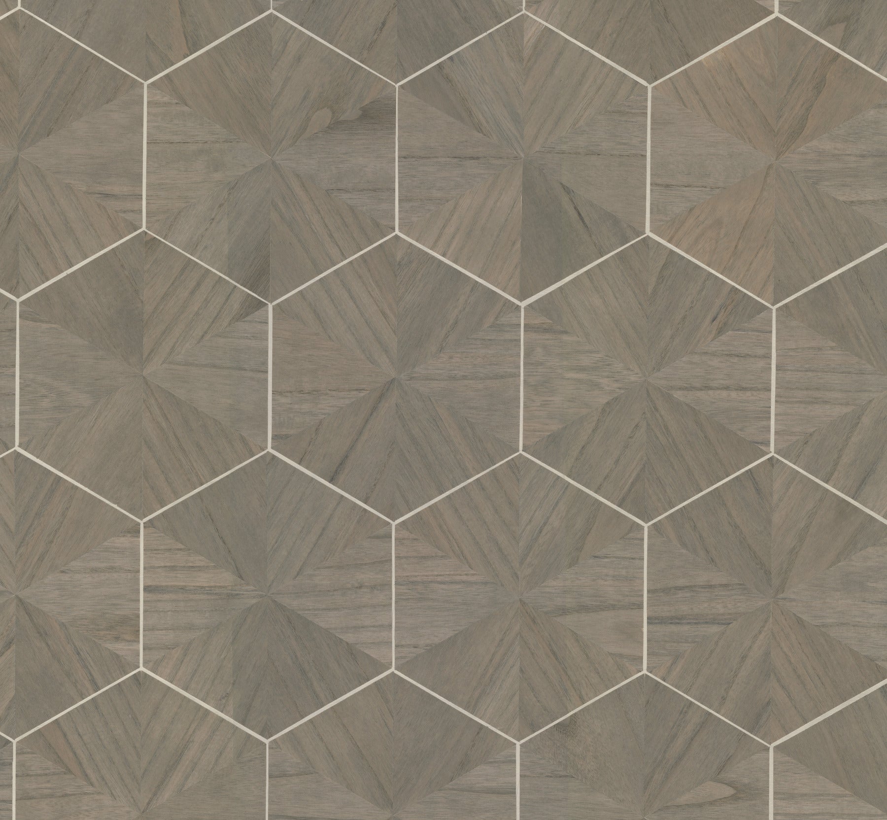 York Wallcoverings Traveler Hexagram Wood Veneer Brown Wallpaper Geome ...