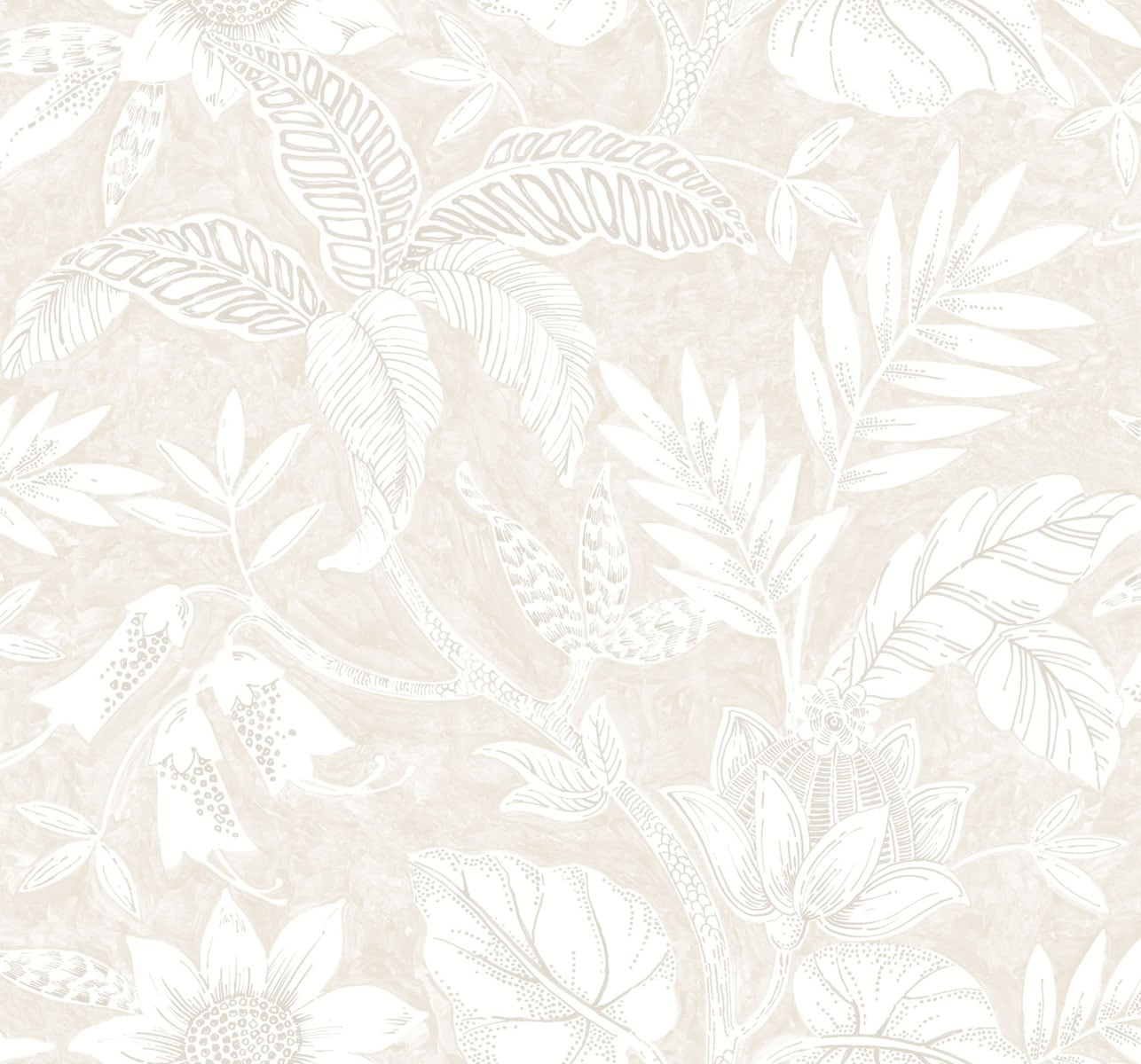 Seabrook Designs Boho Rhapsody Rainforest Leaves Botanical Bohemian Be ...