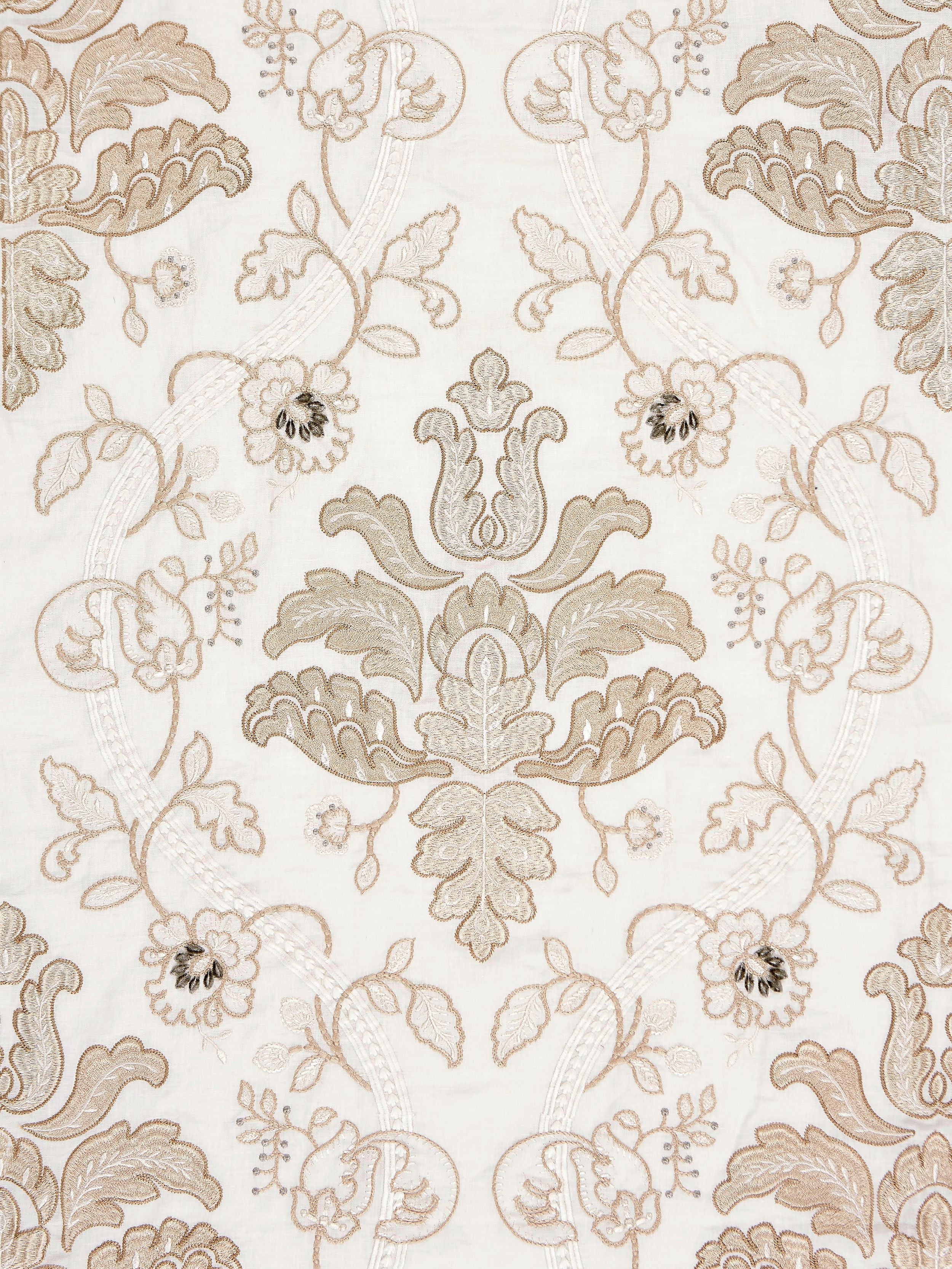 SCALAMANDRE ISABELLA EMBROIDERY FABRIC CHAMPAGNE - SC 000127033 NEW SK ...