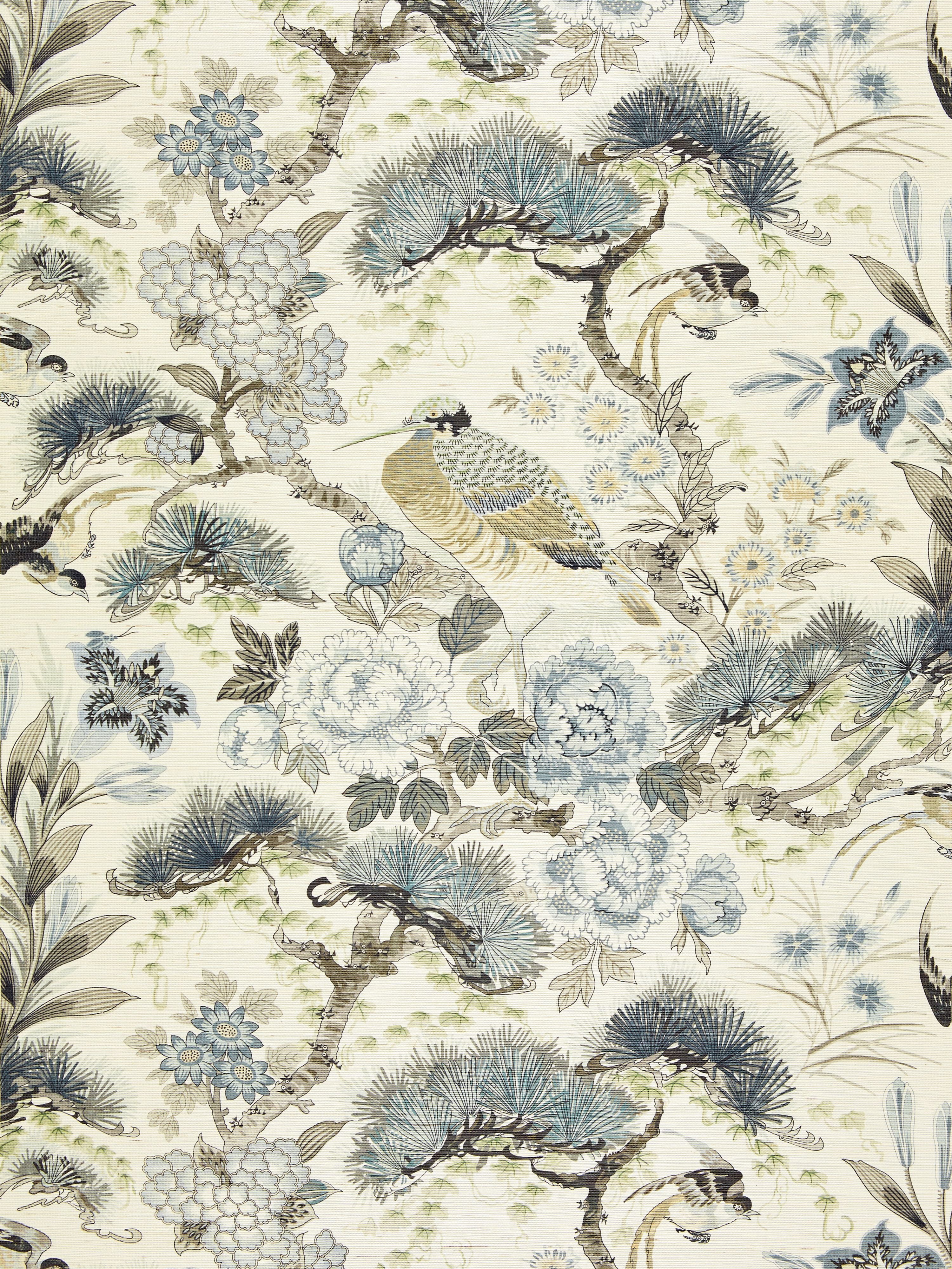 SCALAMANDRE SHENYANG SISAL BIRD , ANIMAL BOTANICAL , FOLIAGE CHINOISER ...