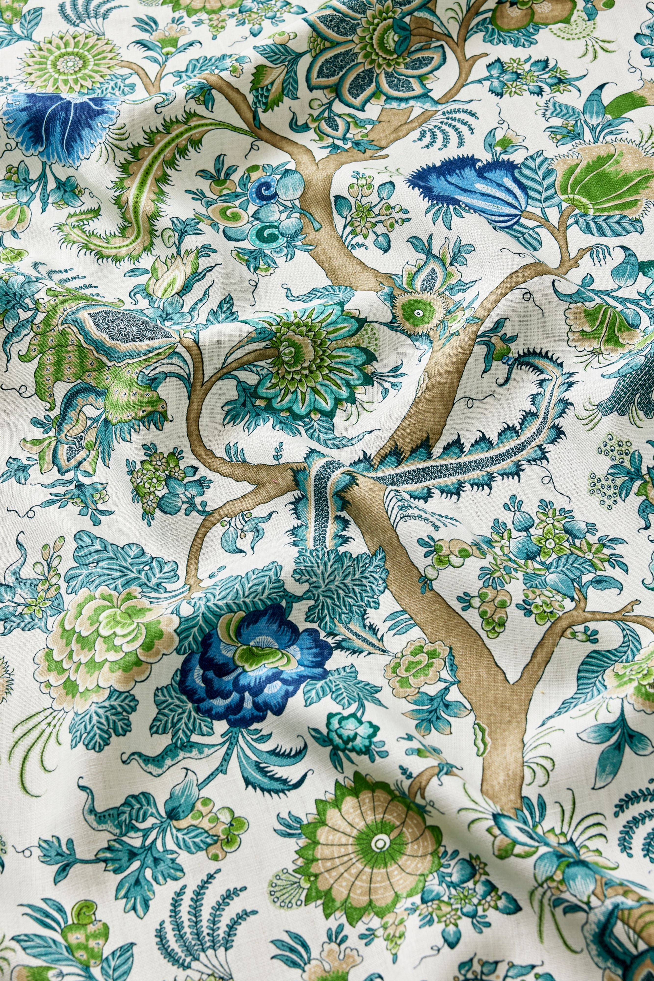 SCALAMANDRE METROPOLITAN PALAMPORE PRINT FABRIC AEGEAN - SC 000216649 ...