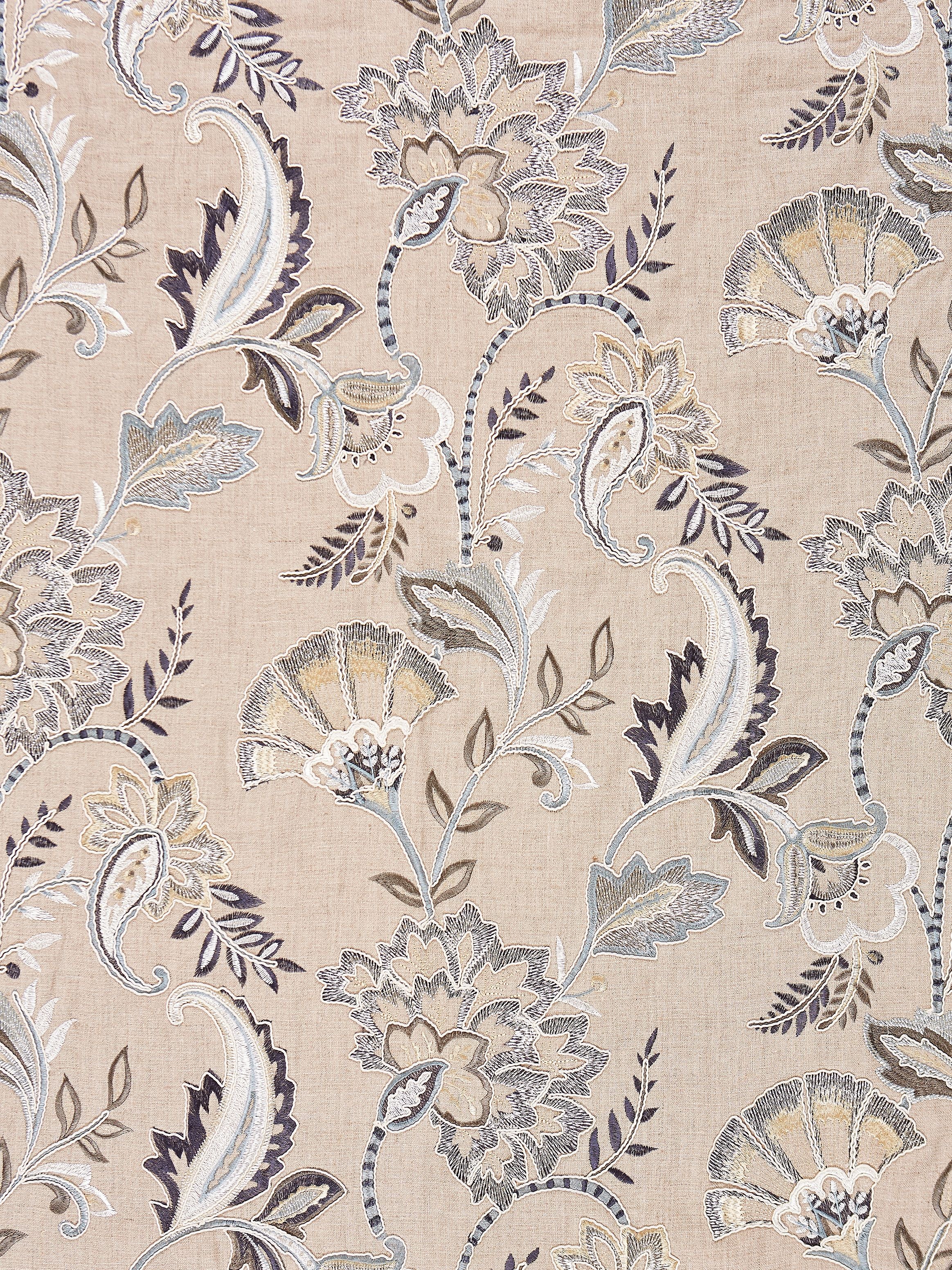 SCALAMANDRE ADARA EMBROIDERY FABRIC FLAX - SC 000227036 NEW SKU # SC27 ...